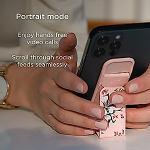 CLCKR Richmond Finch Phone Grip Holder and Expanding Stand, Universal Finger Grip Kickstand Compatible with iPhone 14/13/12, Samsung S22 and More, Multiple Viewing Angles, Sweet Mint Design