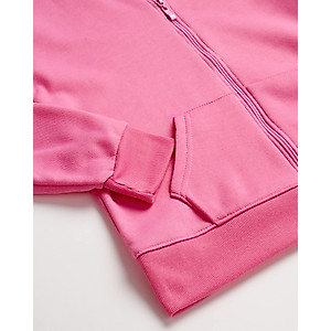 Real Love Girls' Jogger Set - 2 Piece Basic Fleece Solid Full Zip Hoodie and Sweatpants (Size: 7-16), Size 10-12, Soft Pink