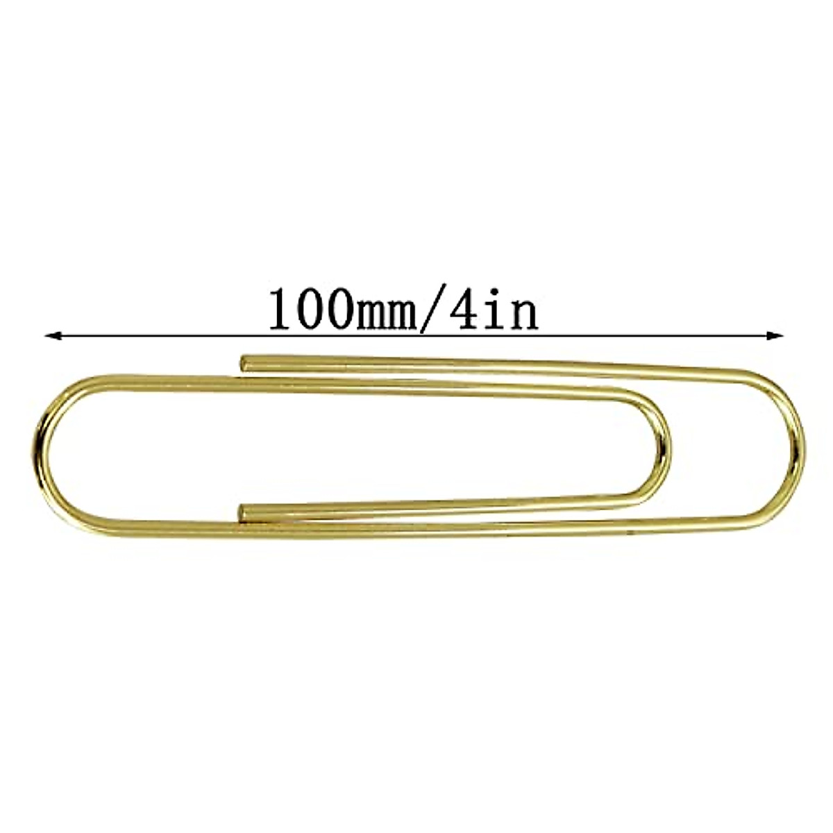 Paper Clip YYANGZ 15PCS 100mm / 4inch Heavy Duty Tight Grip Reusable Metal Gold Paperclips for Home Office School, Heavy Duty Bookmark