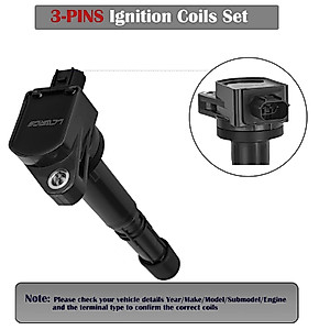 Ignition Coil Packs of 4 Fits for 2.4 Honda Accord CRV Civic SI Crosstour Acura ILX 2008 2009 2010 2011 2012 2013 2014 2015 2.4L L4 Replaces# UF602 C1662