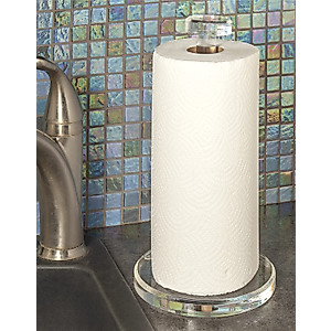 Acrylic Paper Towel Holder, Modern Kitchen Decor Paper Towel Dispenser 13.5" Tall Standing Countertop Paper Towel Holders for Kitchen Organization, Bathroom, Laundry Room, Pool House Made in USA