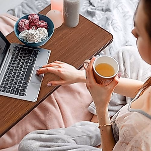 Vaunn 2023 Newly Updated Medical Overbed Bedside Table with Wheels (Electric-Powered, Hospital and Home Use) - Brown