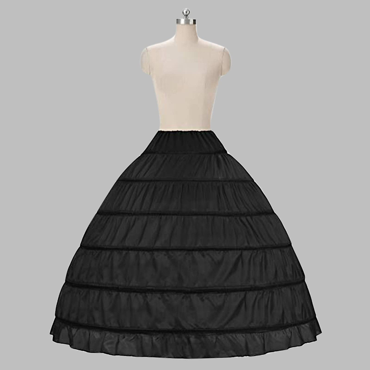 Shape 6 Dress Slip Skirt Underskirt for Wedding Ball Hoop Gown Petticoat Full Accessory Bed Skirt Twin Bed Black