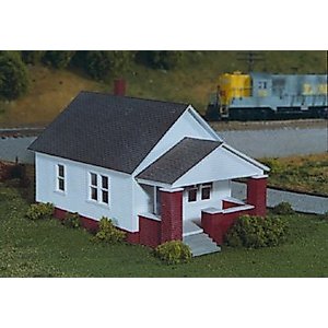 Rix Products - One-Story House w/Front Porch -- Kit - 3 x 4-3/8" 7.7 x 11.2cm - HO