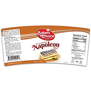 French Vanilla Pudding Mix - French Napoleon Custard Powder - Make Custard Creams For French Napoleon Cake, Custard Cups, Mousse Cake, and Desserts - Dairy Free, Kosher - 8 oz. - By Baker’s Choice