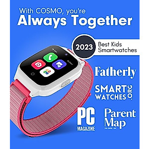 JrTrack 2 SE Smart Watch for Kids by Cosmo | 4G Phone Calling & Text Messaging | SIM Card & Flexible Data Plans | GPS Tracker Watch for Kids | Children’s Smartphone Alternative (Pink)