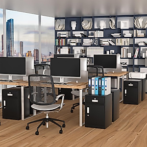 CBNTKI File Cabinet for Home Office, Under Desk File Cabinets with Lock, Vertical Filing Cabinet Office File Cabinet, Black Metal Filing Cabinet,Metal Locker