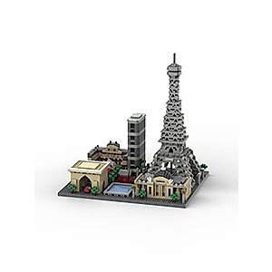 dOvOb Architecture Paris Skyline Micro Mini Blocks Building Set, 2324 Pieces Bricks,3D Puzzle Collection Model Kit, Office Home Decor as Gift for Adults or Kids