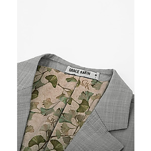 Mens Slim Fit Sport Coat Casual Blazer 2 Button Business Notch Lapel Collar Suit Jacket for Work Grey XXL