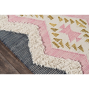 Novogratz by Momeni Rugs Indio 100% Wool Hand Made Contemporary Area Rug, 3' X 5', Pink (INDIOIND-1PNK3050)