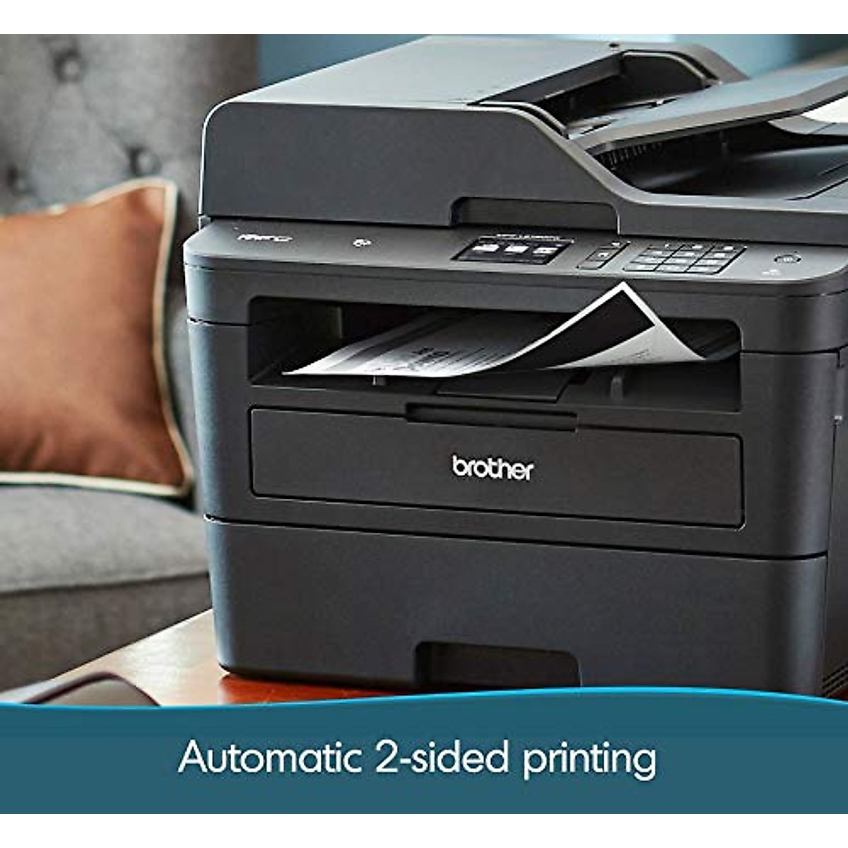 Brother MFC L2750DW Monochrome Laser Printer All-in-One with Wireless, Auto 2 Sided Printing, Print Scan Copy, 2400 x 600 dpi, 36ppm, 250 Sheet, Compatible with Alexa, Bundle with JAWFOAL