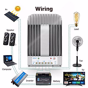 EPEVER Tracer 4215BN 40A MPPT Controller 12V/24V Auto,Max 150V, 520W/1040W Input with LCD Display for Sealed, Gel, Flooded Lead-Acid Battery