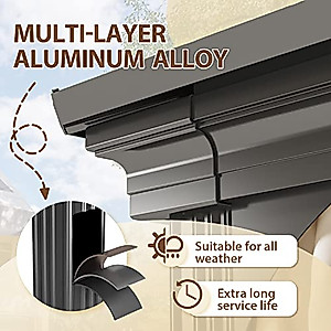 Devoko 10X13 FT Hardtop Gazebo Double Polycarbonate Roof Outdoor Canopy Gazebo with Nettings and Curtains Aluminum Frame for Patios, Gardens, Lawns (10' x13' Double Polycarbonate Roof)