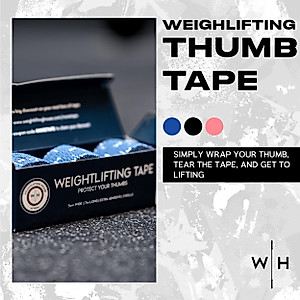 Weightlifting House Weight Lifting Thumb Tape: Athletic Grip Tape, Finger Extra Adhesive Tape for Workout - Body Tape, Sports Tape Perfect for Weightlifting - Sports Tape, Athletic - 7m/23ft (Blue)