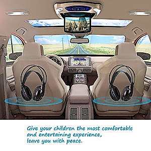 Joanbro IR Wireless Headphone for uConnect VES, Town & Country, Pacifica, Odyssey, Grand Caravan, Durango, Tahoe, Suburban, Acadia,2 Channel Car DVD Headphones w/AUX Cable, Wireless&Wired,Lightweight