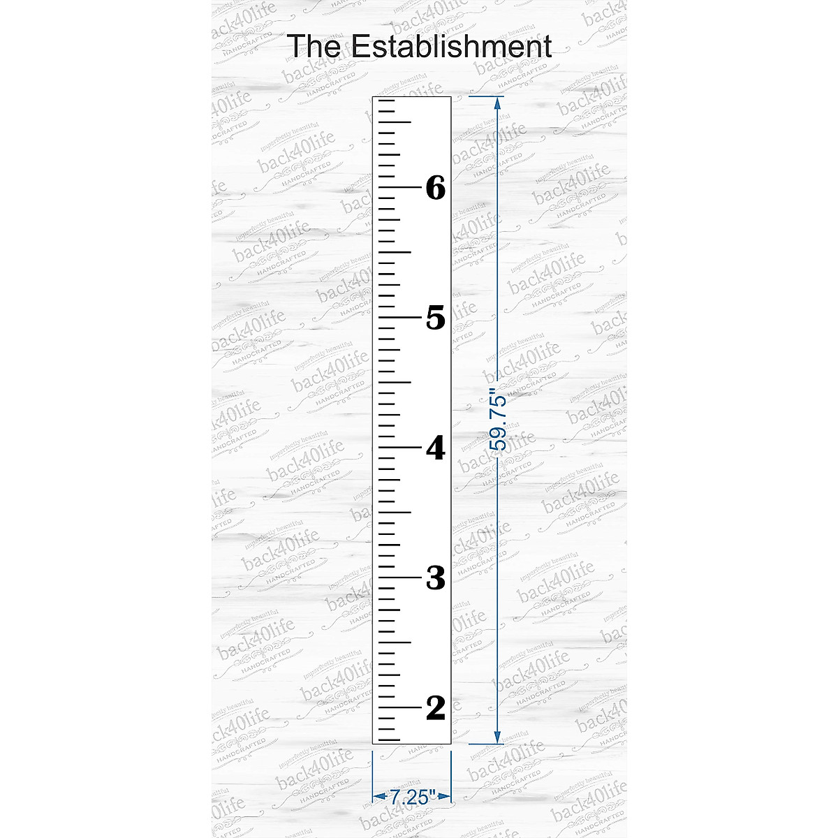 Back40Life Wooden Kids Growth Chart Ruler for Boys and Girls (The Establishment) - Dark Walnut