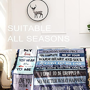 Gifts for Boyfriend Soft Blanket Anniversary Birthday Romantic Gift for Him Couples Luxury Light Weight Throw Blanket for Couch Sofa Bedding 50'' x 40''