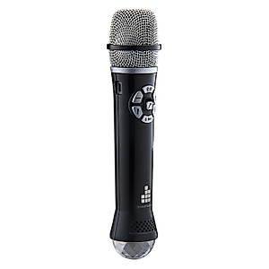 iHome Sound Factory Bluetooth Karaoke Microphone with LED Disco Party Lights,Portable Bluetooth Speaker Compatible with Apple Samsung Siri and Google Assistant,Wireless Microphone for Karaoke Fun