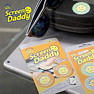 Scrub Daddy Screen Cleaning Microfiber Cloth Pads - Screen Daddy- Screen Cleaning Pads for Phone, Computer Screen, Eye Glasses, Lenses, Scratch-Free, Streak-Free, Reusable, Washable, 2ct