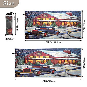 Christmas Truck House Beach Towel Quick Dry Beach Blanket Sand Free Towel Beach Towels Oversized Pool Towels Travel Towel for Women Men Swimming Camping Gym Sports Beach Essentials M