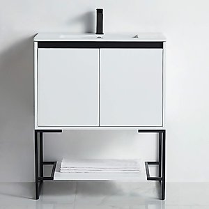 Fine Fixtures 30 Inch Bathroom Vanity with Sink - Modern Knob Free Design, Elegant Space-Saving Solution for Your Bathroom - Durable, Bathroom Vanities for a Contemporary Look - Urbania Collection