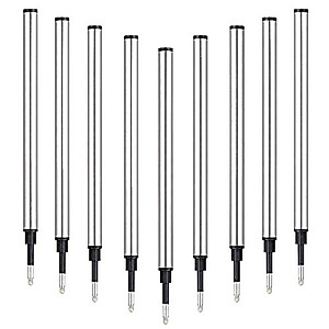 DunBong Rollerball Pen Refills, Roller Ball Fine Point 0.5mm, Red Ink Refill Pack of 5 - Replaceable Ballpoint Pen Refills Medium Point (Red)