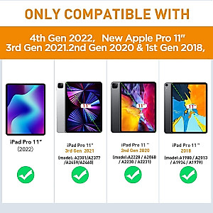 AICase for iPad Pro 11 Inch 4th/3rd/2nd/1st Generation 2022/2021/2020/2018,Heavy Duty Shockproof Triple Layer Defense for New Apple Pro 11" 4th 2022/3rd Gen 2021,2nd Gen 2020&1st Gen 2018(Black)