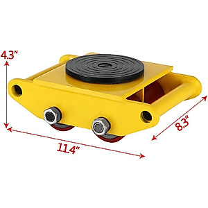 ZXMOTO Heavy Duty Machine Dolly Skates Industrial Machinery 6T 13200LBS,4pcs Machinery Mover Cargo Trolley with Steel Rollers Cap 360 Degree Rotation