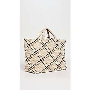 Naghedi Women's St Barths Plaid Large Tote, Sable, One Size