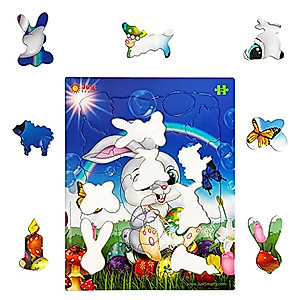 Just Smarty Jigsaw Puzzle Easter Bunny 26 Pieces for Kids Ages 3, 4, 5, 6 Year Old with Fun Shapes and Tray. Easter Gifts & Preschool Learning for Ages 3-6