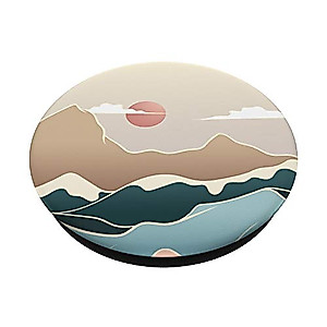 Retro Landscape Sun And Mountains PopSockets Swappable PopGrip