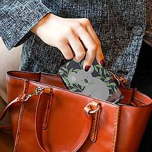 susiyo Cute Koala Sit On Tree Credit Card Wallet, RFID Blocking Compact Women Leather Card Holder Zipper Purse