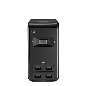 APC Desk Mount Power Station PE6U4, U-Shaped Surge Protector with USB Ports (4), Desk Clamp, 6 Outlet, 1080 Joules Black