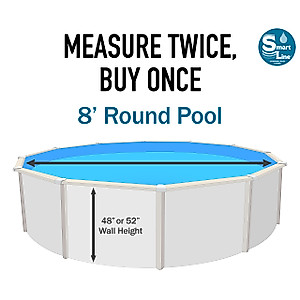 Smartline Sunlight 8-Foot Round Liner | 48-to-52-Inch Wall Height | Overlap Style | 25 Gauge | Designed for Steel Sided Above-Ground Swimming Pools