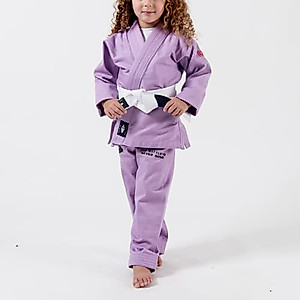 Maeda Red Label 3.0 Kid's Jiu Jitsu Gi (Free White Belt) - 100% IBJJF legal, M2, Purple