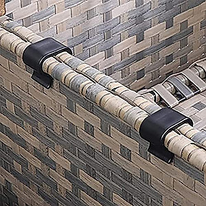 5 Pieces Outdoor Wicker Furniture Clips Sofa Rattan Chairs Connector Fastener Clamp Outdoor Patio Garden Wicker Rattan Furniture Aligment Sectional Connector(Black, Small Size)