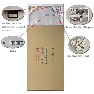 V-inspire Art, 24x48 inch Modern Abstract Oil Painting on Canvas Wall Art 100% Hand Painting Bright-Coloured Tree Art Living Room Bedroom Decoration Ready to Hang