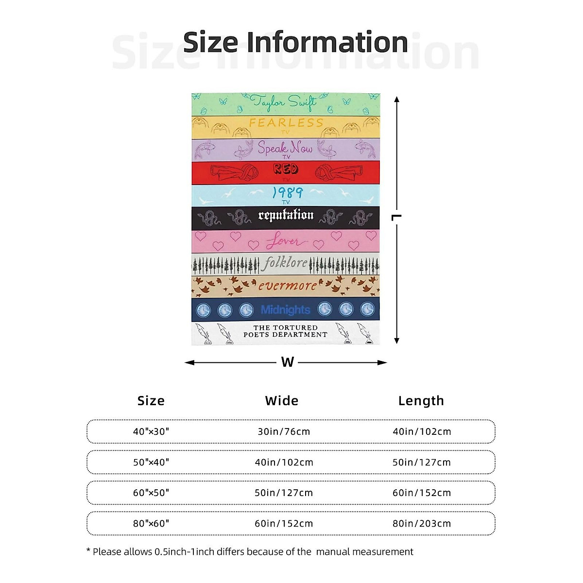 Music Fans Blanket Soft Flannel Concert Blanket Singer Music Album Throw Blanket 1989 Pink Red (40"x50", Album)