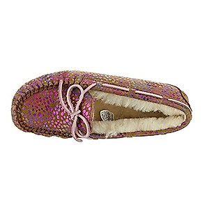UGG Girls K Dakota Spots Slipper, Chestnut Sparkle Suede, 6 Big Kid