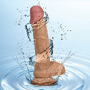 7.6 Inch Realistic Dildos Feels Like Skin, Human Safety Material,Medical Silicone, with Powerful Suction Cups, Suitable for Women/Men/Gay, Adult Toys for Women or Beginer