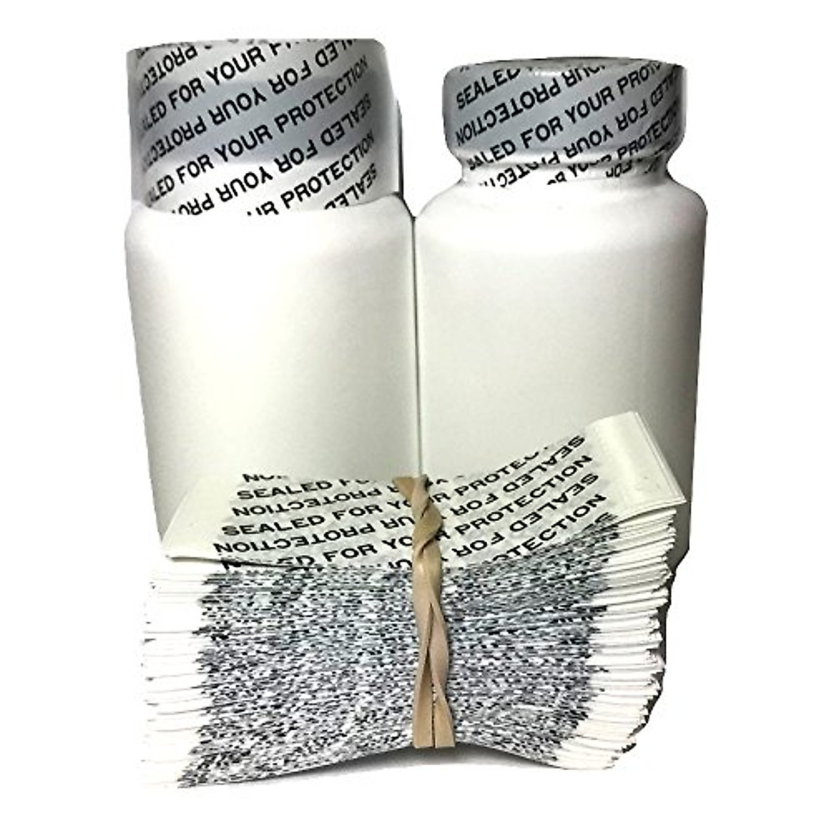 66 x 25 mm WHITE Perforated Shrink Band for Growler Bottles, Pharmaceutical Bottles, Gallon Jugs, Honey Bottles, and More. Fits 1 1/4" to 1 1/2" Diameter - Pack of 250