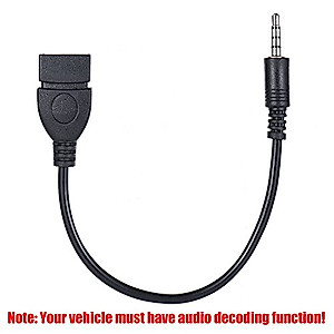 Warmstor 3.5mm (1/8 inch) AUX Audio Plug Male to USB 2.0 Female OTG Adapter Converter Cable for Playing Music with U-Disk in Your Car