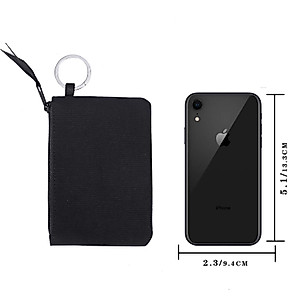 FORYEE Iconic Zip ID Case Wallet/Coin Purse with Id Window - Signature Cotton (Black)