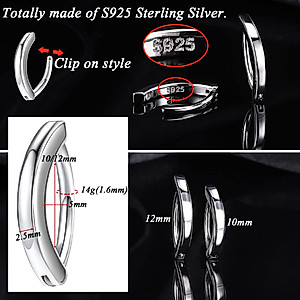 PunkTracker 14G S925 Sterling Silver Belly Button Ring Clip On Navel Belly Rings Minimalism Bar Stripe Belly Piercing
