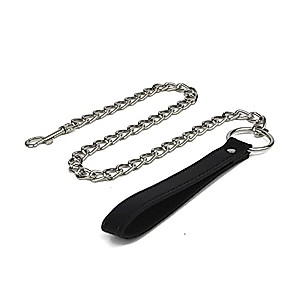 Blinan Pu leather choker collar with leash adjustable size for women black