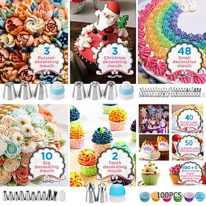 Cake Decorating Kit Supplies, 515 PCS Baking Supplies Set with 3 Springform Pan Sets, 66Icing Piping Nozzles, Cake Rotating Turntable, Piping Bags, Valentines Day Gifts for Her Mom Wife