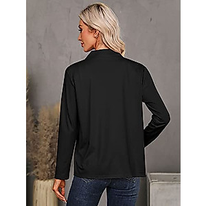 RMCMS Womens Blazer Cropped Open Front Dress Jacket Lightweight Stand Collar Casual Office Suit Jacket Black