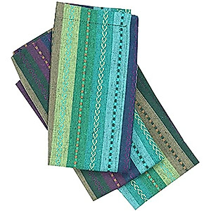 Cloth Napkins,Cotton Napkins,Dinner Napkins Cloth,Dinner Napkins,Cloth Napkins Set of 12 Cotton,Napkins Cloth,Cloth Napkins Cotton,Cotton Dinner Napkins, Salsa Stripe Napkins 18x18 Teal Multi