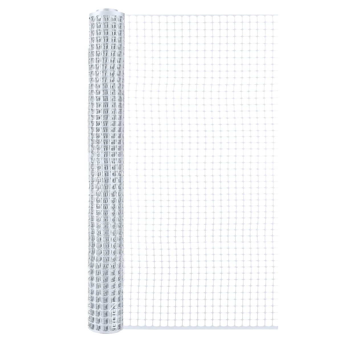 BOEN Garden Fence Temporary Barrier Outdoor Fence for Dog, Rabbit or Deer, Garden Netting Plastic Mesh Plant Protection (40" x 25', White)