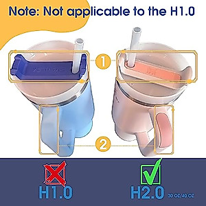 Laeuzn Silicone Spill-Proof Stoppers for Stanley Cup - Compatible with H2.0, 30oz/40oz Tumblers. Includes 2 Straw Cover Sets, 2 Square Spill Stoppers and 2 Round Leak Stoppers